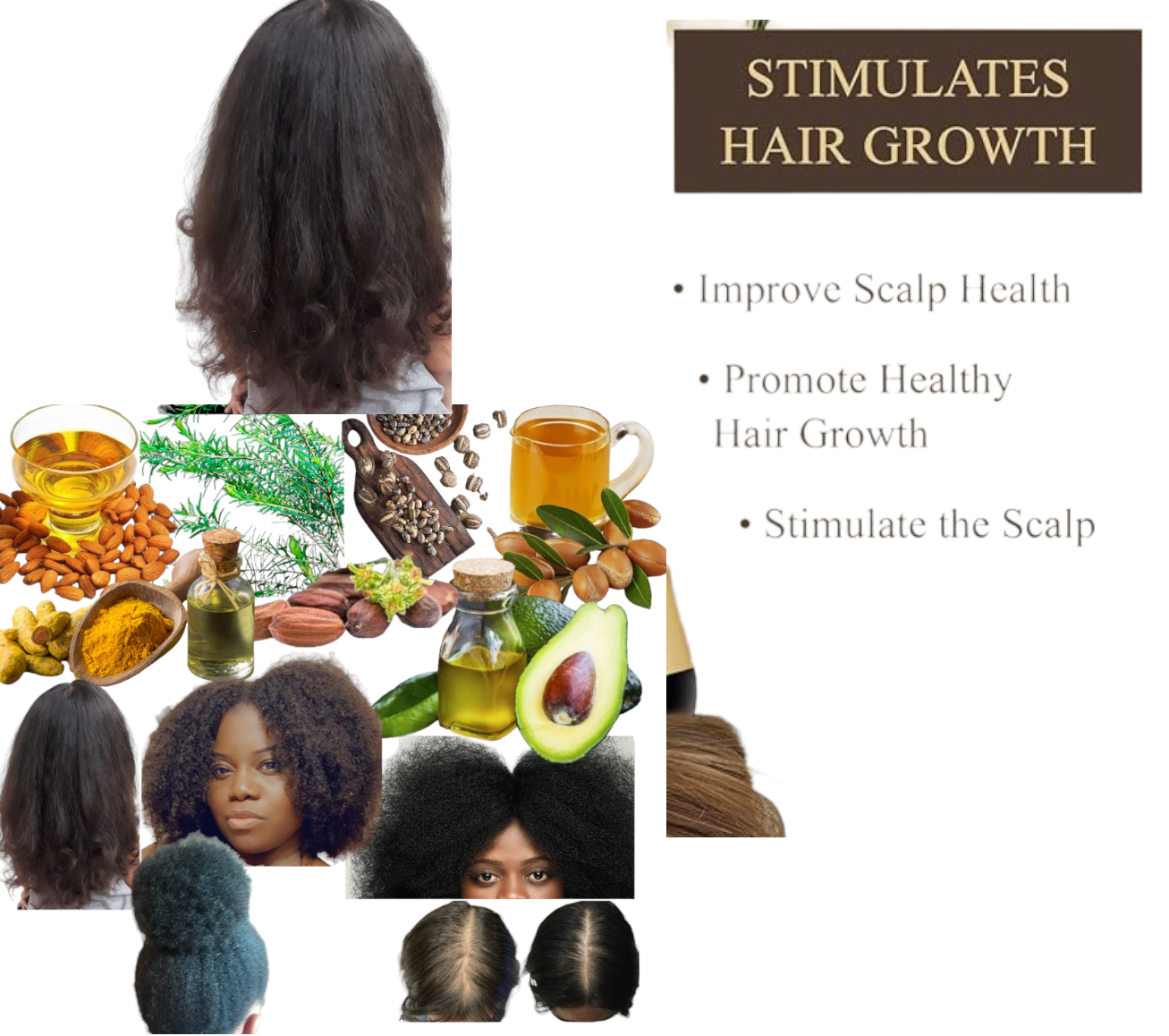 HAIR GROWTH TREATMENT OIL with Peppermint Oil, Tea Tree Oil, Argan oil